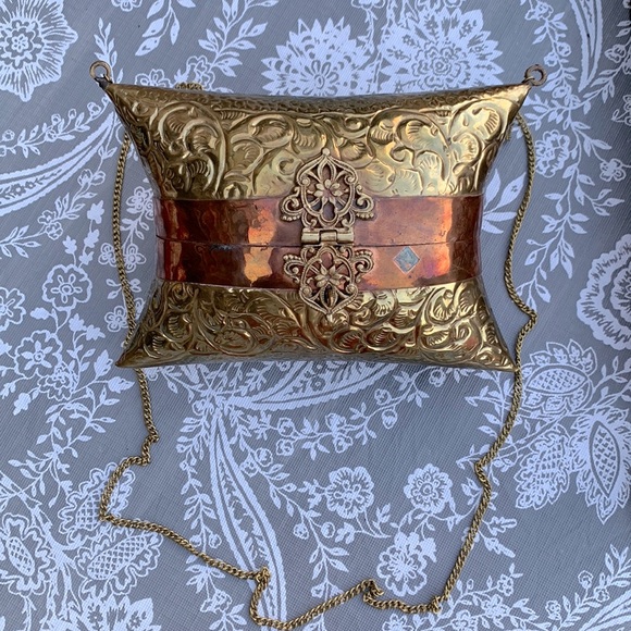 Bags | Vintage 193s Brass Copper Pillow Purse | Poshmark